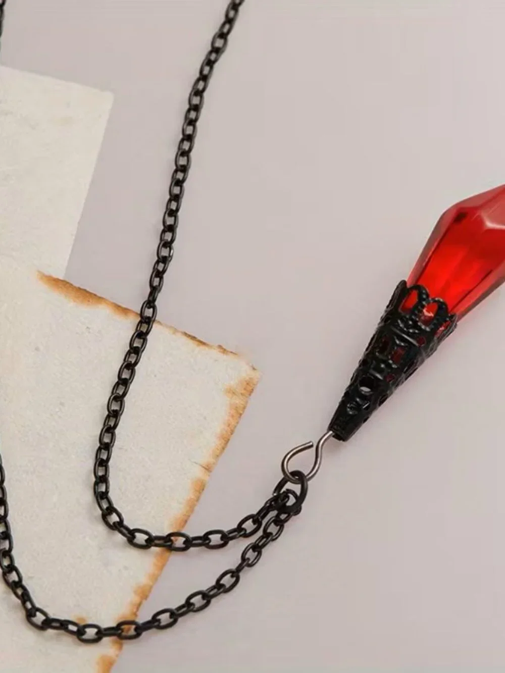 Syrios Gifts | Jewelry | Red Gothic Pendulum Pendant Necklace Witchy ...